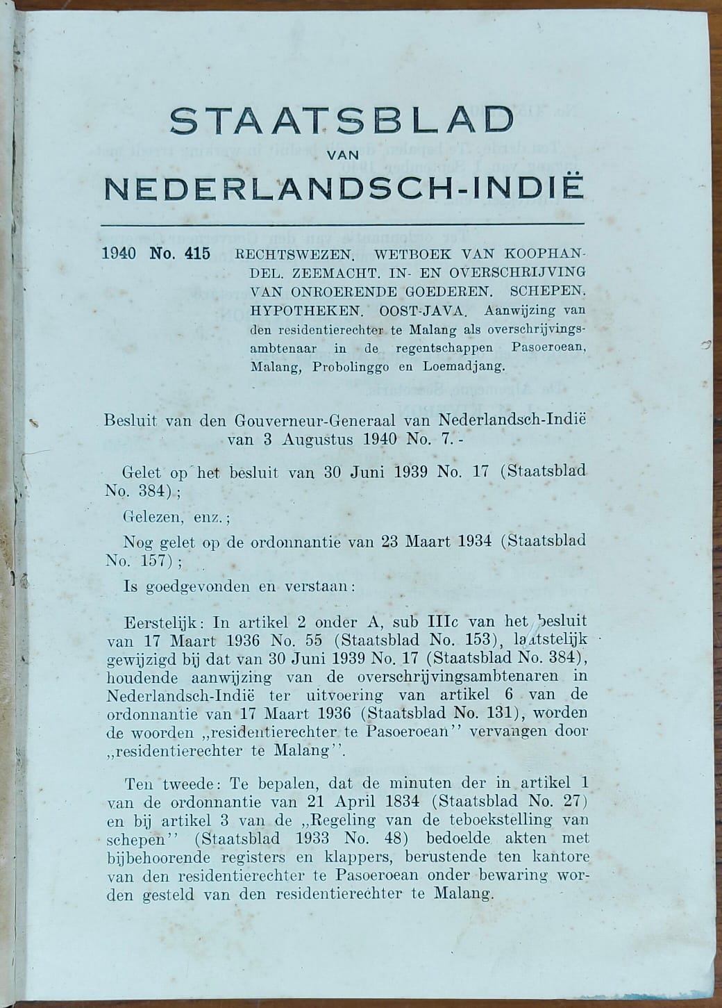 STAATSBLAD VAN NEDERLANDSCH-INDIE OVER HET JAAR 1940 III | JDIH Bukittinggi